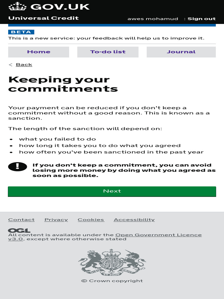 Keeping Your Commitments - Universal Credit | PDF