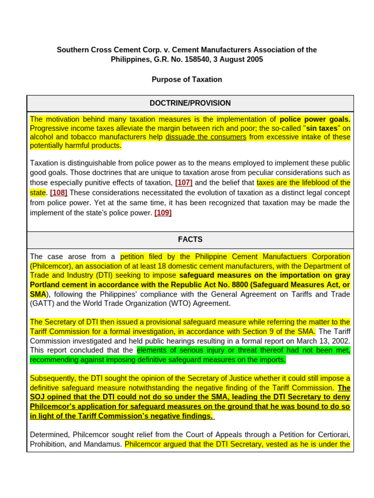 Final-Southern Cross Cement Corp. v. Cement Manufacturers Association ...