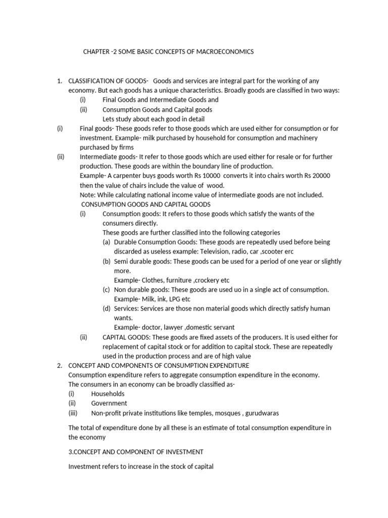 Cls Ss 12 Economics Chapter 2 | PDF | Consumption (Economics) | Depreciation