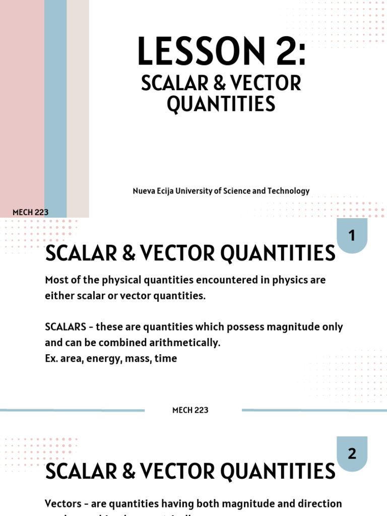 Chapter 1 Lesson 2 And 3 Pdf Euclidean Vector Velocity