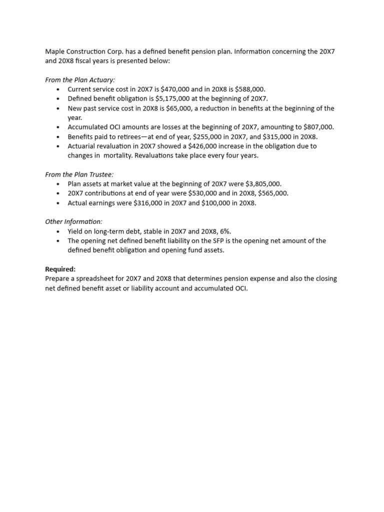 Maple Construction Corp | PDF | Defined Benefit Pension Plan | Pension