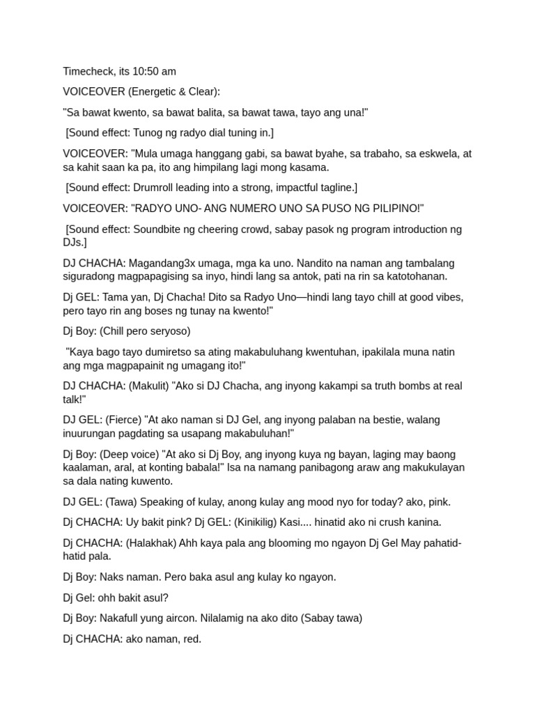 Radio Drama Intro | PDF