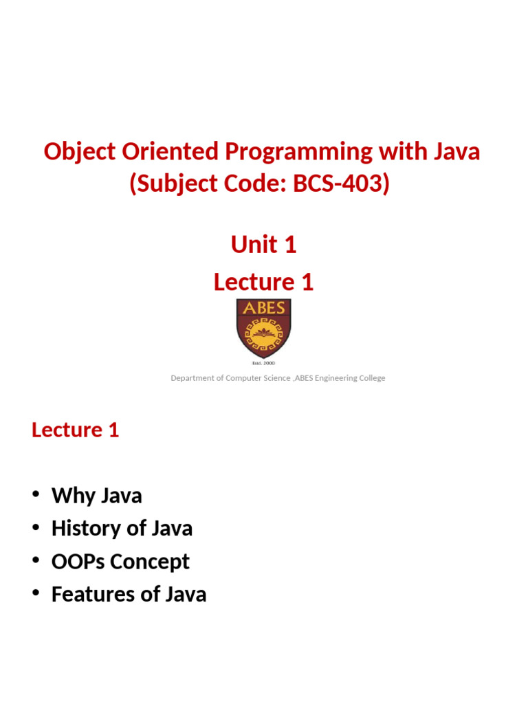 Java Object-Oriented Programming Basics | PDF | Object Oriented Programming | Java (Programming ...