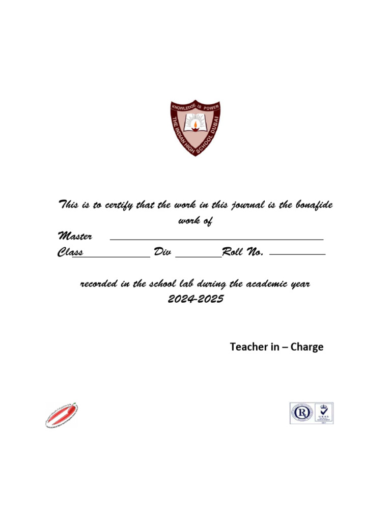 Journal Certificate | PDF