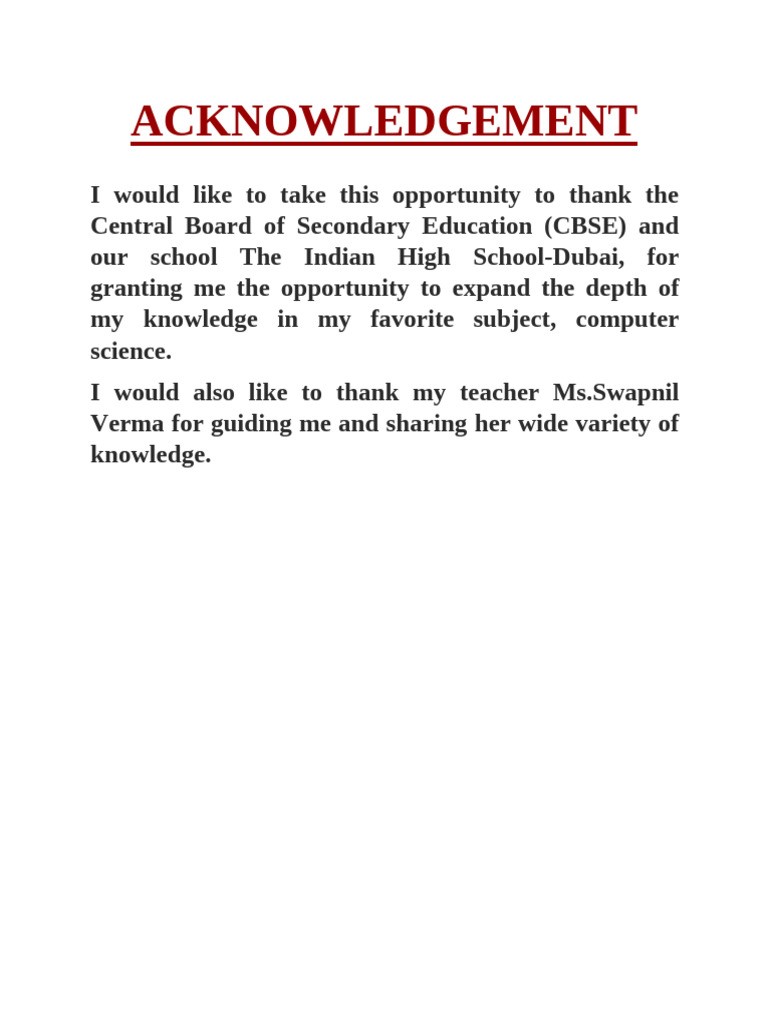 Acknowledgement | PDF