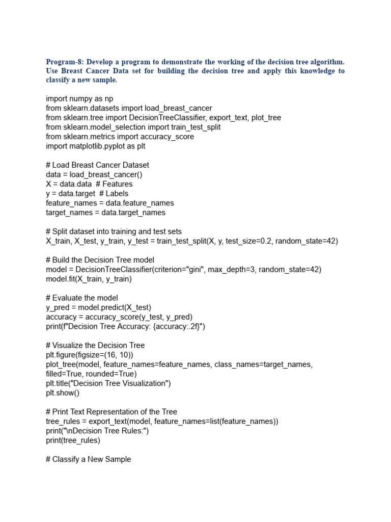 Decision Tree Classifier for Breast Cancer | PDF | Cognitive Science ...