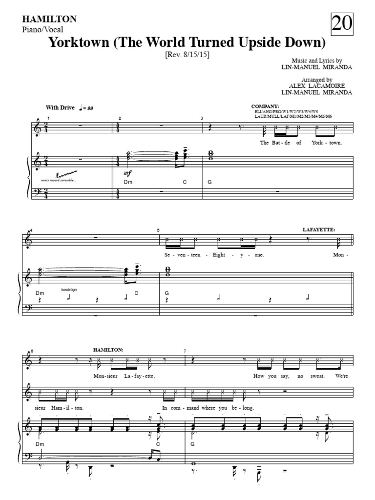 Yorktown (The World Turned Upside Down) - Hamilton | PDF