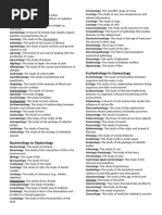 Comprehensive Ology Sciences List | PDF | Cell Biology | Pathology