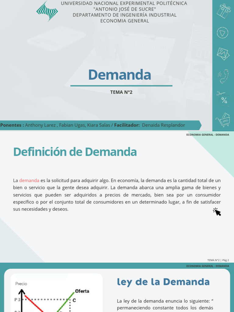Definición y Ley de la Demanda Económica | PDF | Elasticidad (economía ...