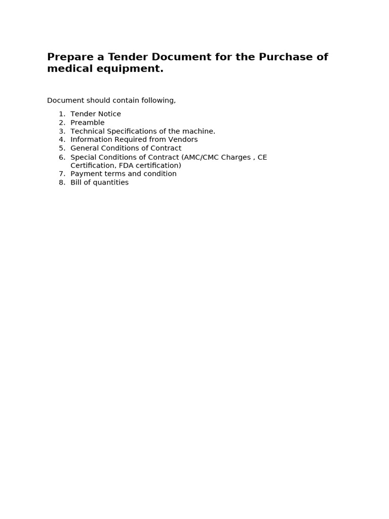Tender Document PBL | PDF