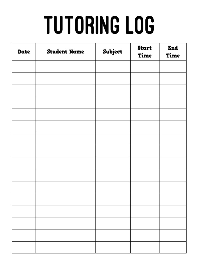Tutoring Log | PDF