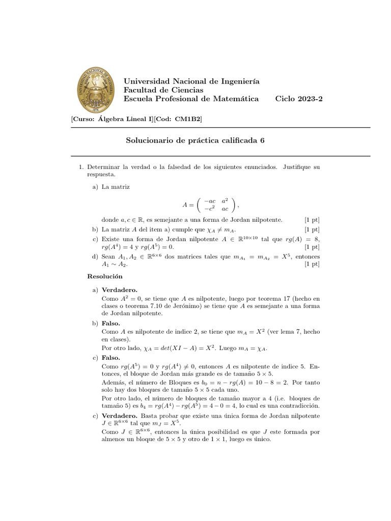 Cm1b2 Solu Pc6 23-II | PDF | Valores propios y vectores propios | Matriz (Matemáticas)
