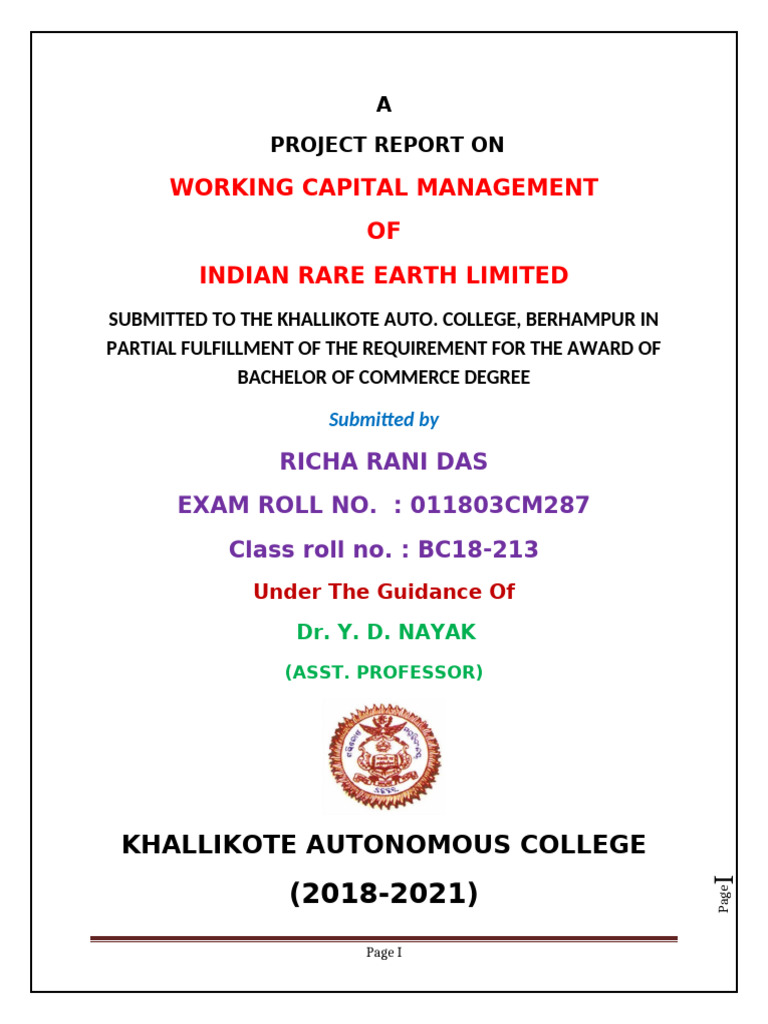 RICHA RANI DAS (Project) B.com 3rd Yr - Richarani Das | PDF