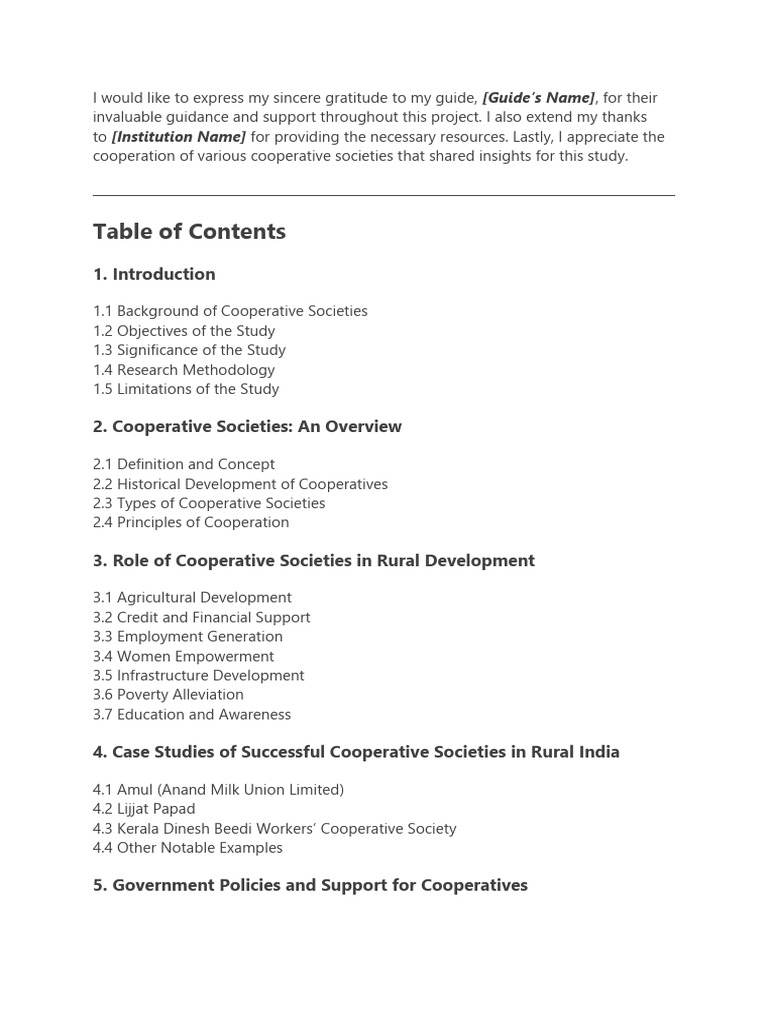 Role of Cooperatives in Rural Development | PDF