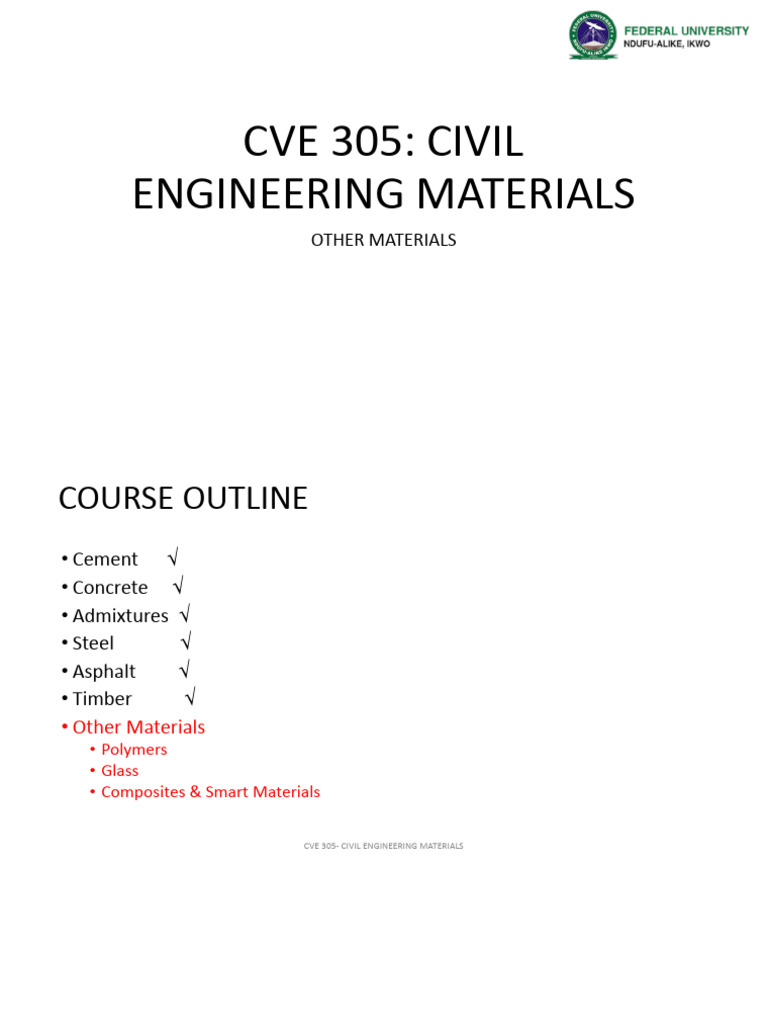 Other Civil Engineering Materials | PDF | Thermoplastic | Polymers