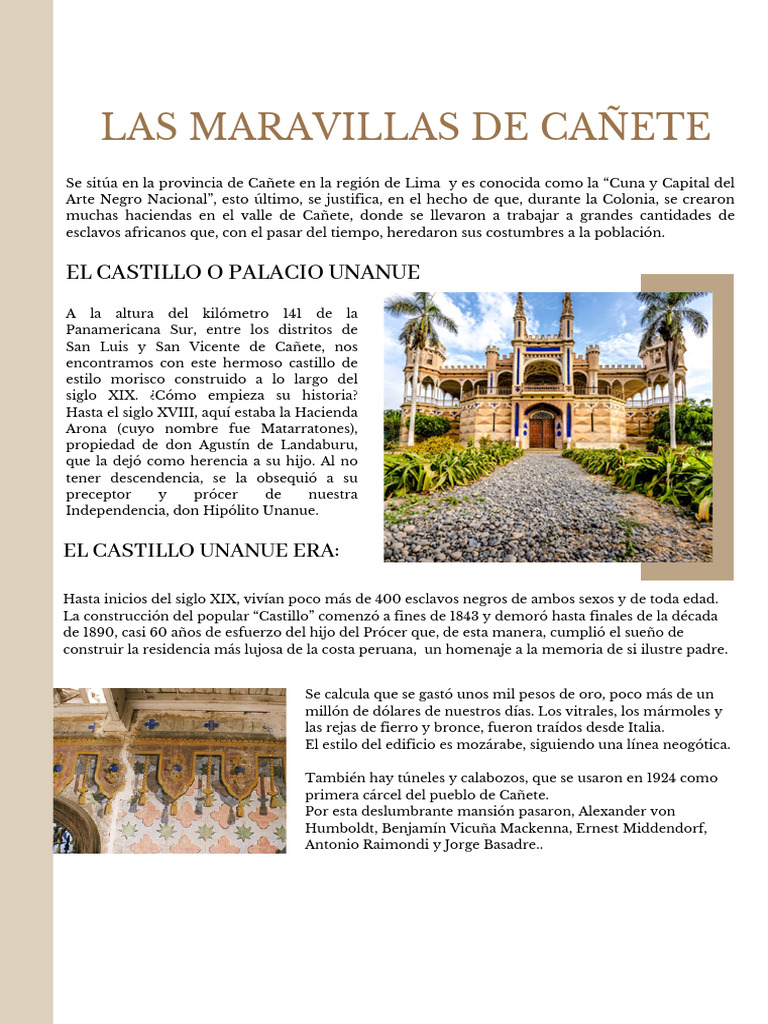 Castillo Unanue: Historia y Arquitectura | PDF