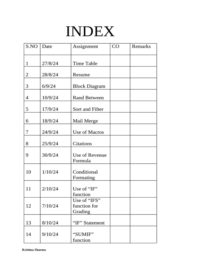 Assignment Schedule and Functions Overview | PDF