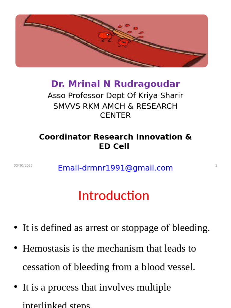 Hemostasis | PDF