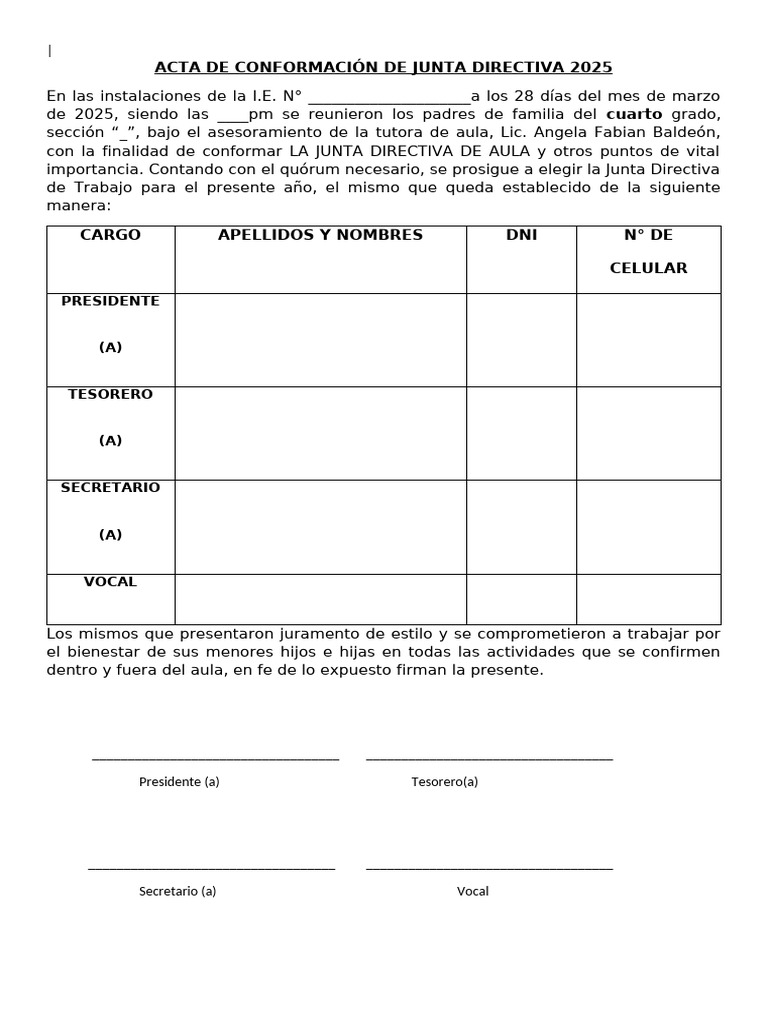 junta directiva | PDF