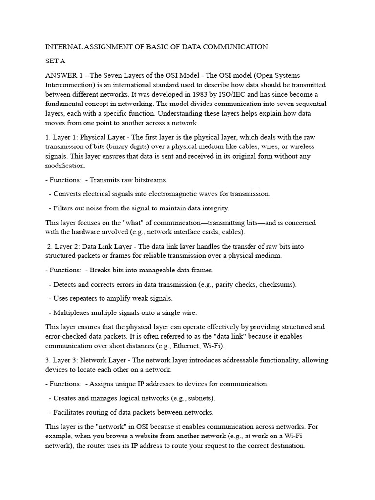 Basic of Data Communication | PDF | Computer Network | Network Switch