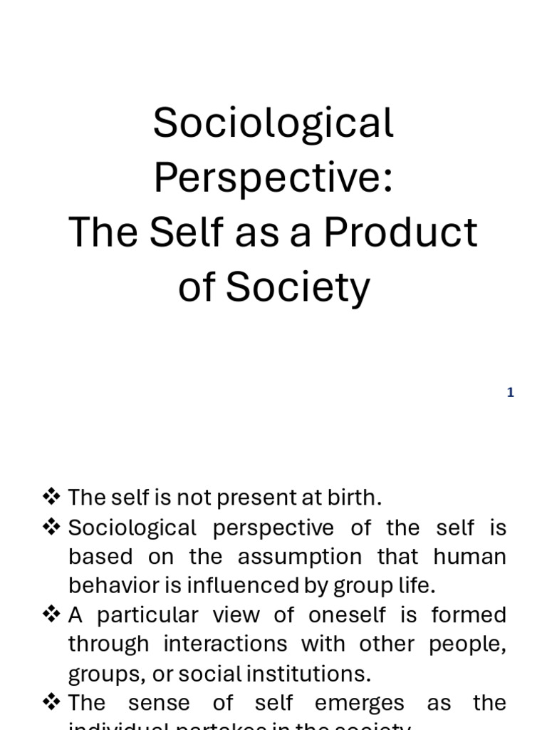 Sociological Perspective of Self | PDF | Self Concept | Behavioural ...