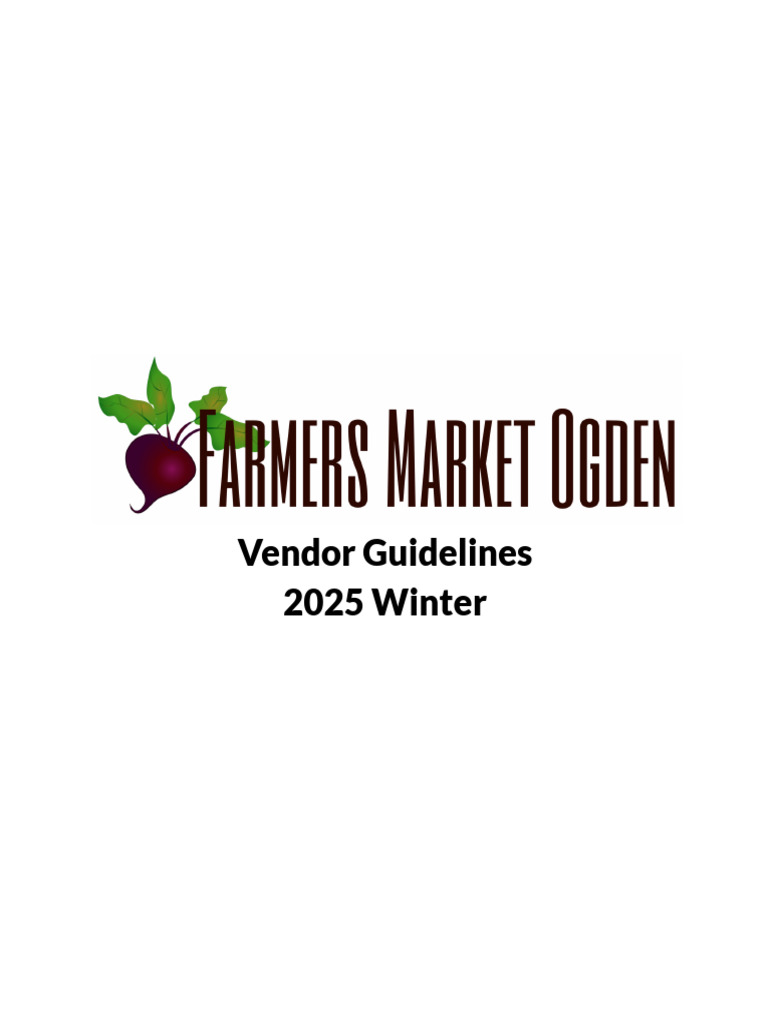 Winter Vendor Guidelines - English 2025 | PDF | Farmers' Market