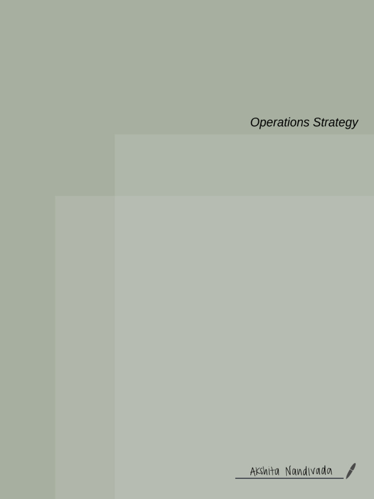 Operations Strategy | PDF