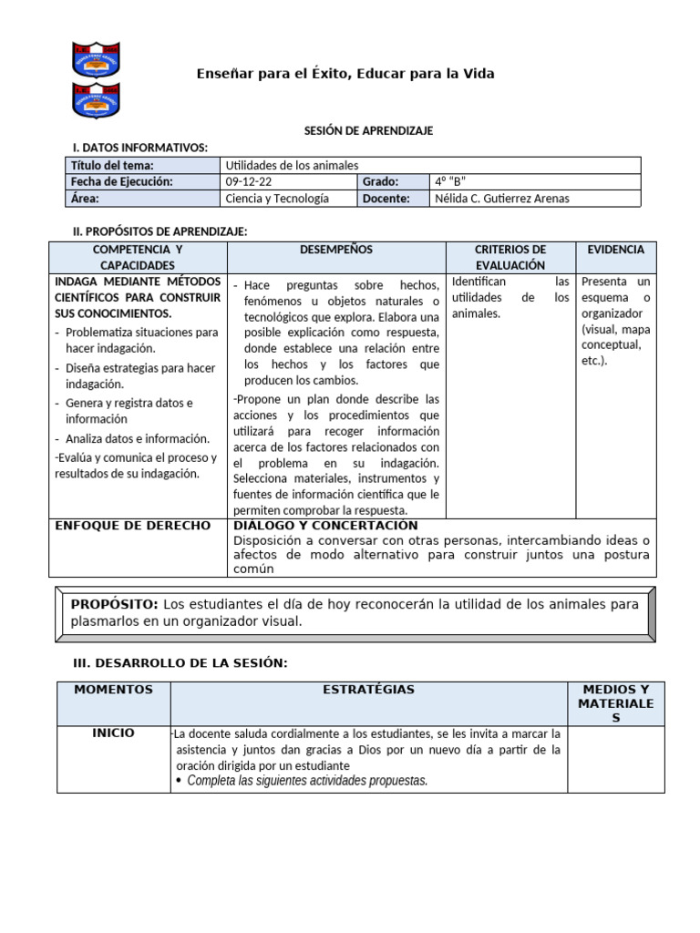 SESION CYT 09-12 | PDF | Oveja | Aprendizaje
