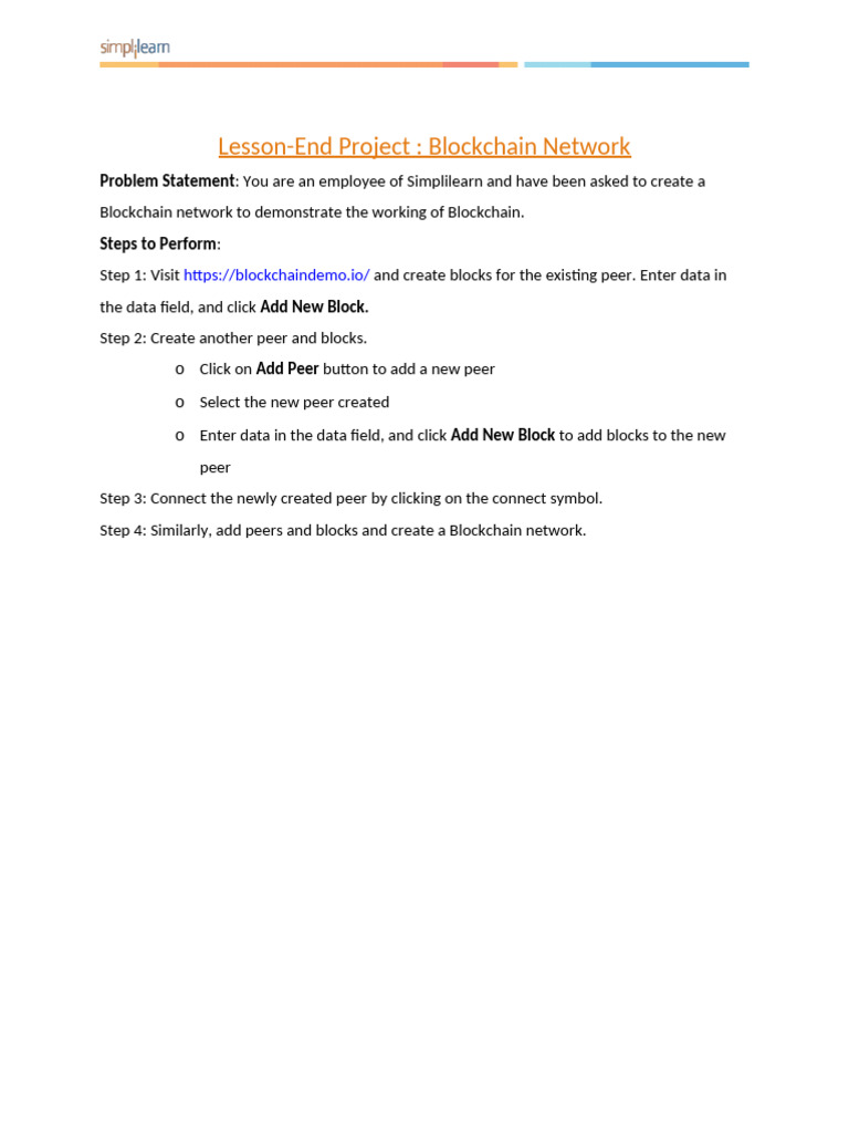 Lesson-End Project: Blockchain Network: Problem Statement | PDF