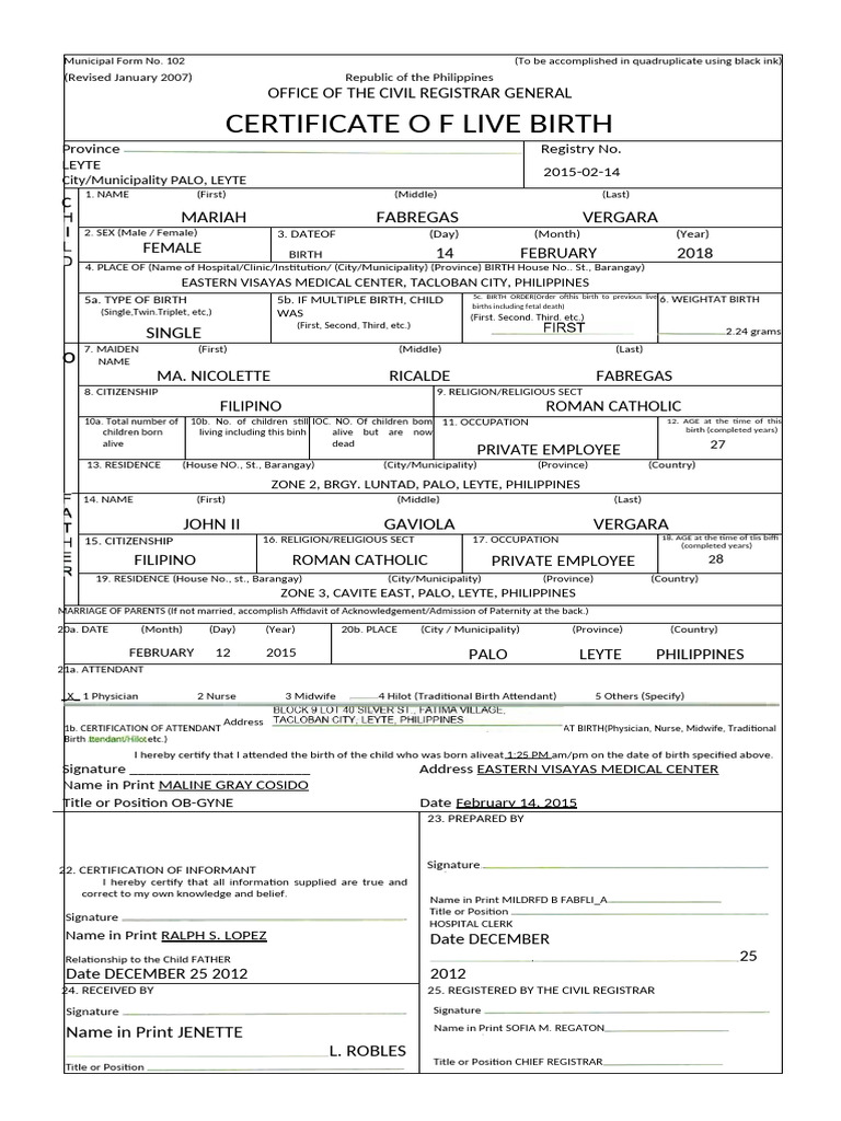 Birth-Certificate-Child-No.-1 | PDF | Social Institutions