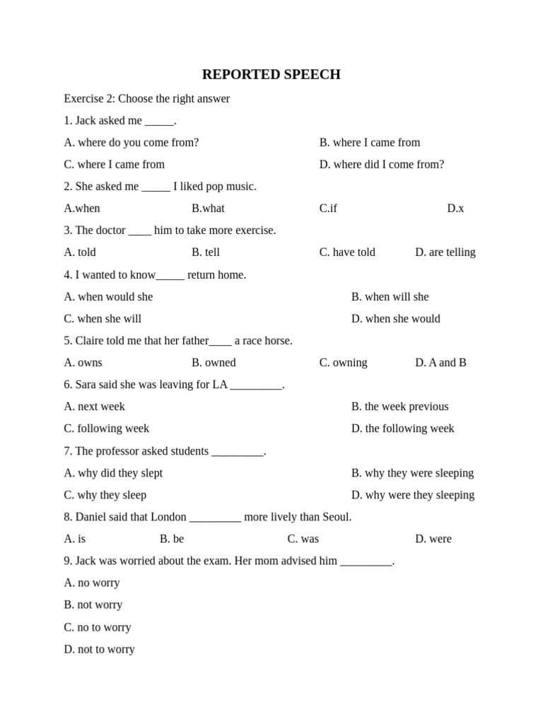 Reported Speech Insight Advanced | PDF