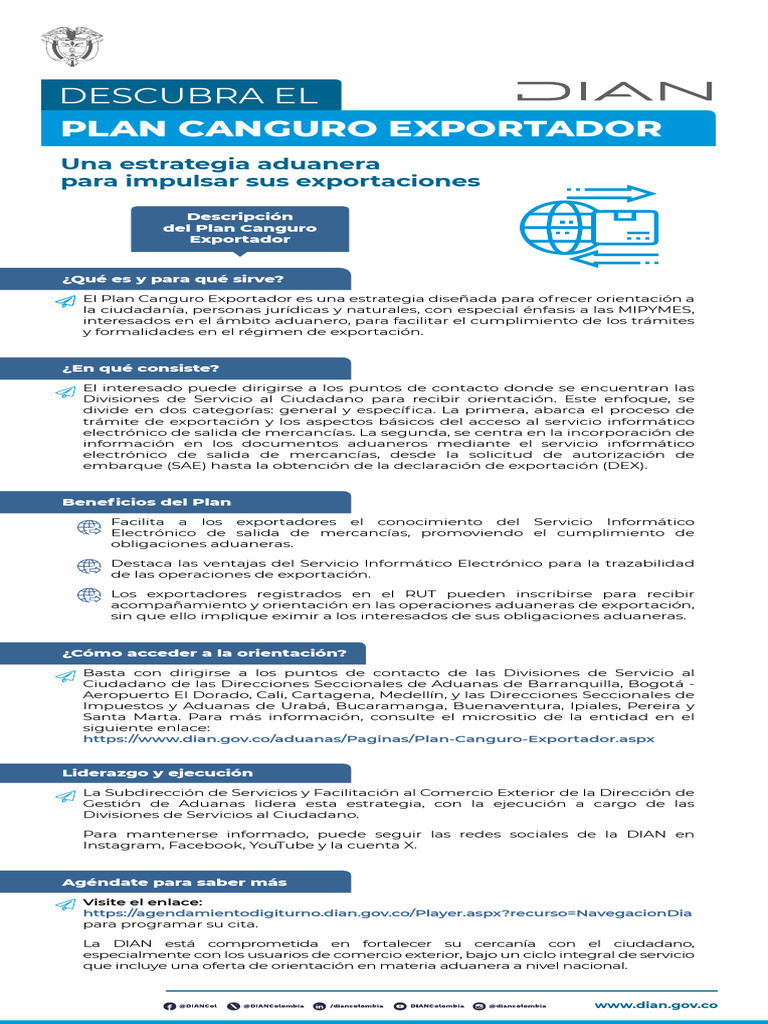 Plan Canguro Exportador Guía Dian Pdf Aduana El Comercio