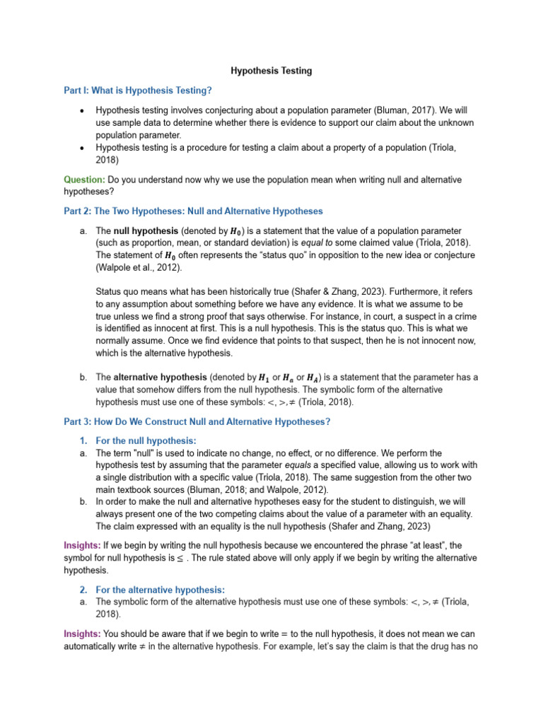 Hypothesis-Testing-Activity | PDF | Hypothesis | Confidence Interval