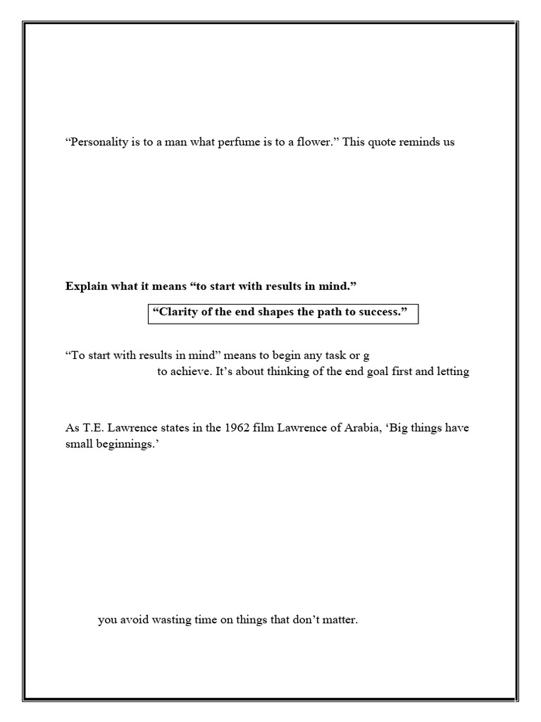 Integrated Personality Development Course | PDF