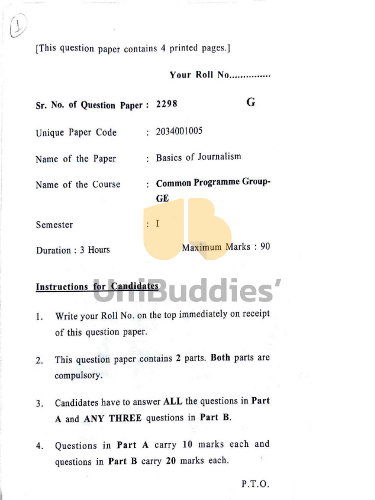 Basic of Journalism Ge Nep Pyq | PDF