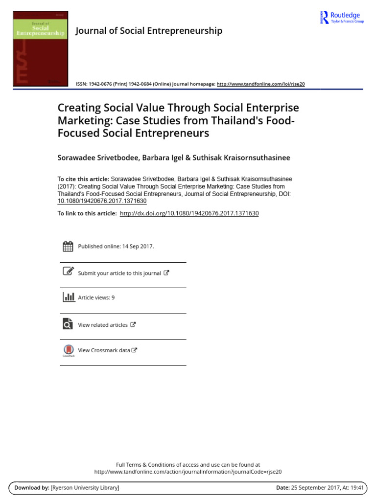 BT thao luan nhom_Creating Social Value Through Social Enterprise marketing | PDF | Social ...