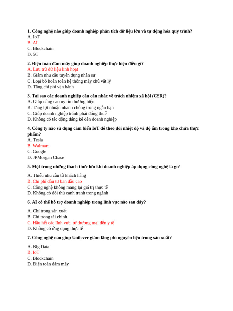 Câu hỏi minigame QTCL | PDF