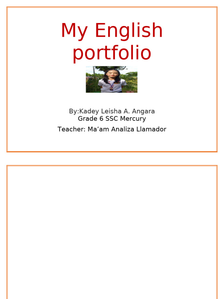 My English Portfolio Hard Cocy | PDF