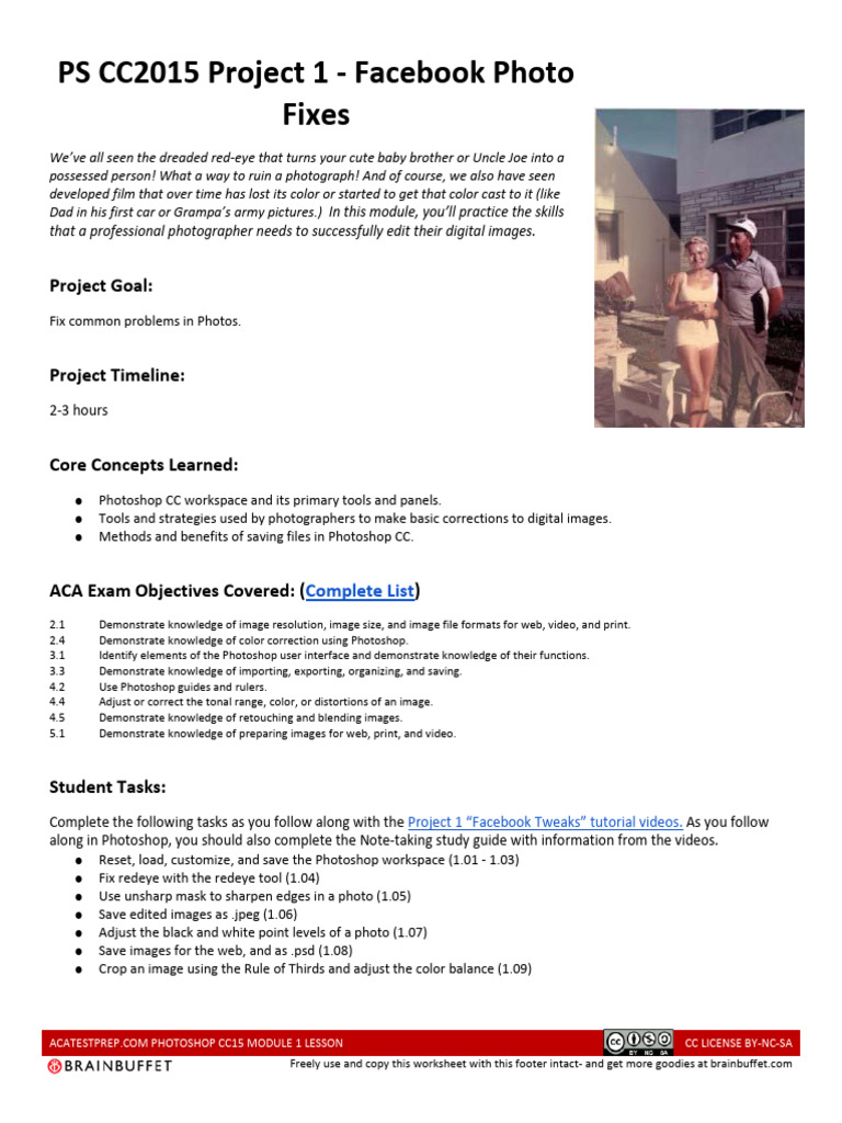 Photoshop CC15 Module 1: Photo Fixes | PDF | Adobe Photoshop | Imaging