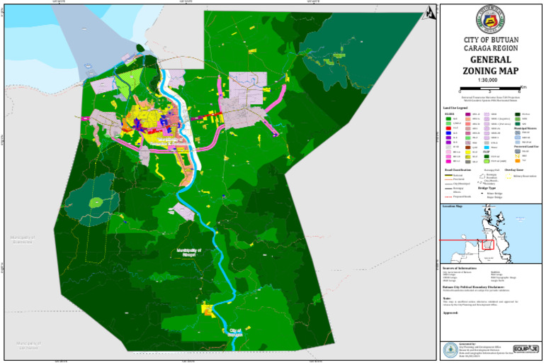Butuan City General Zoning Map | PDF | Geography | Navigation