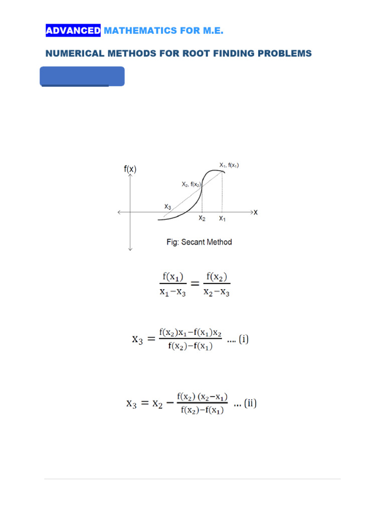 FME7 Lecture 8 Secant Method | PDF | Computational Science ...