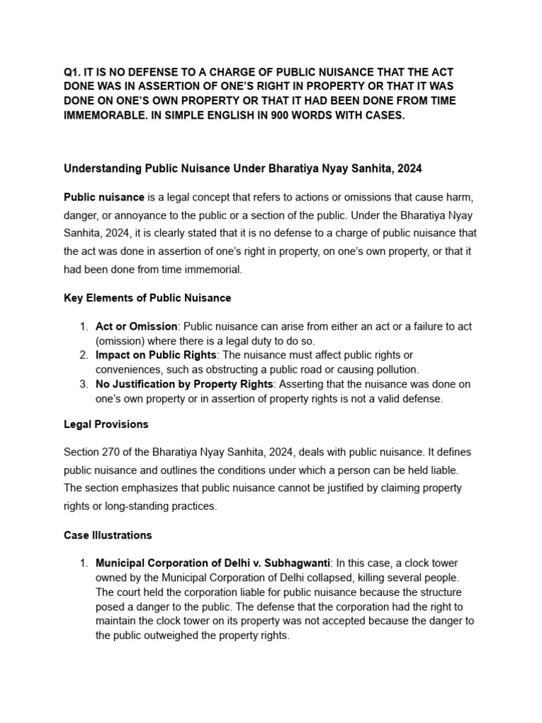 Understanding Public Nuisance Law | PDF | Robbery | Extortion