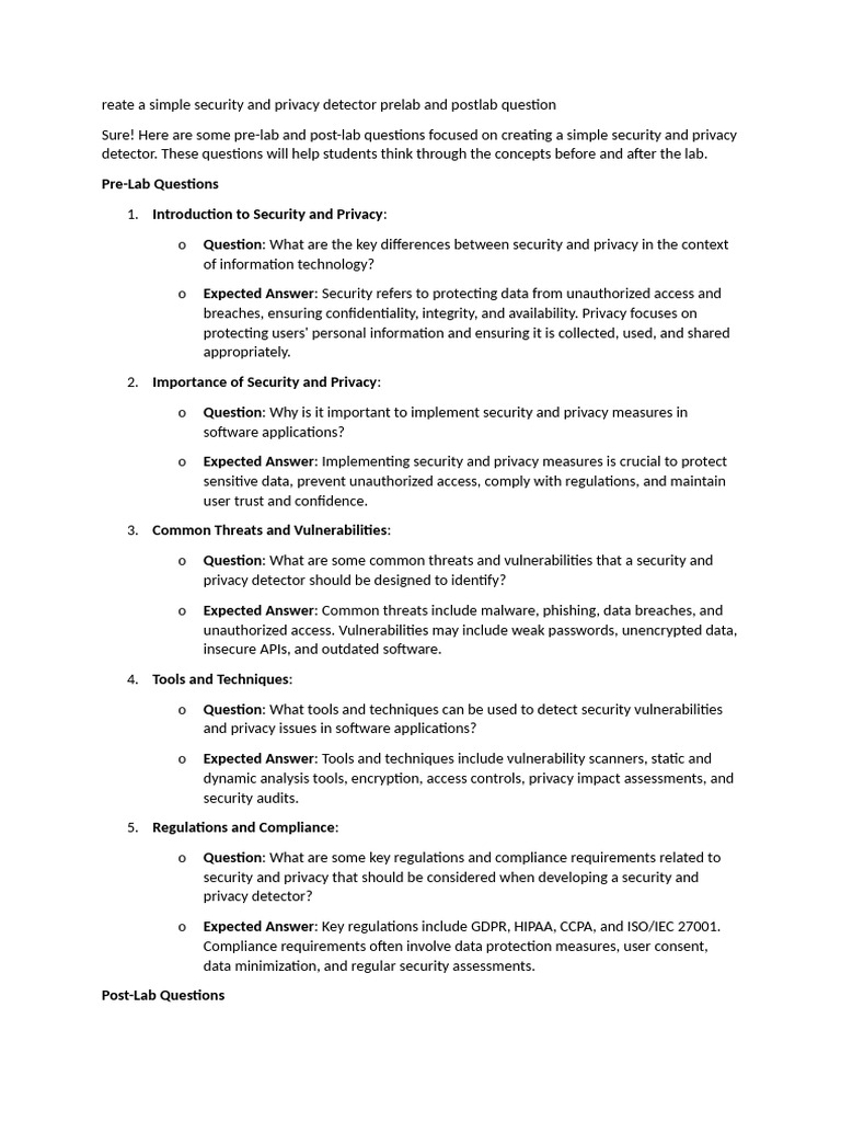 Security and Privacy Detector Lab Guide | PDF | Security | Computer ...