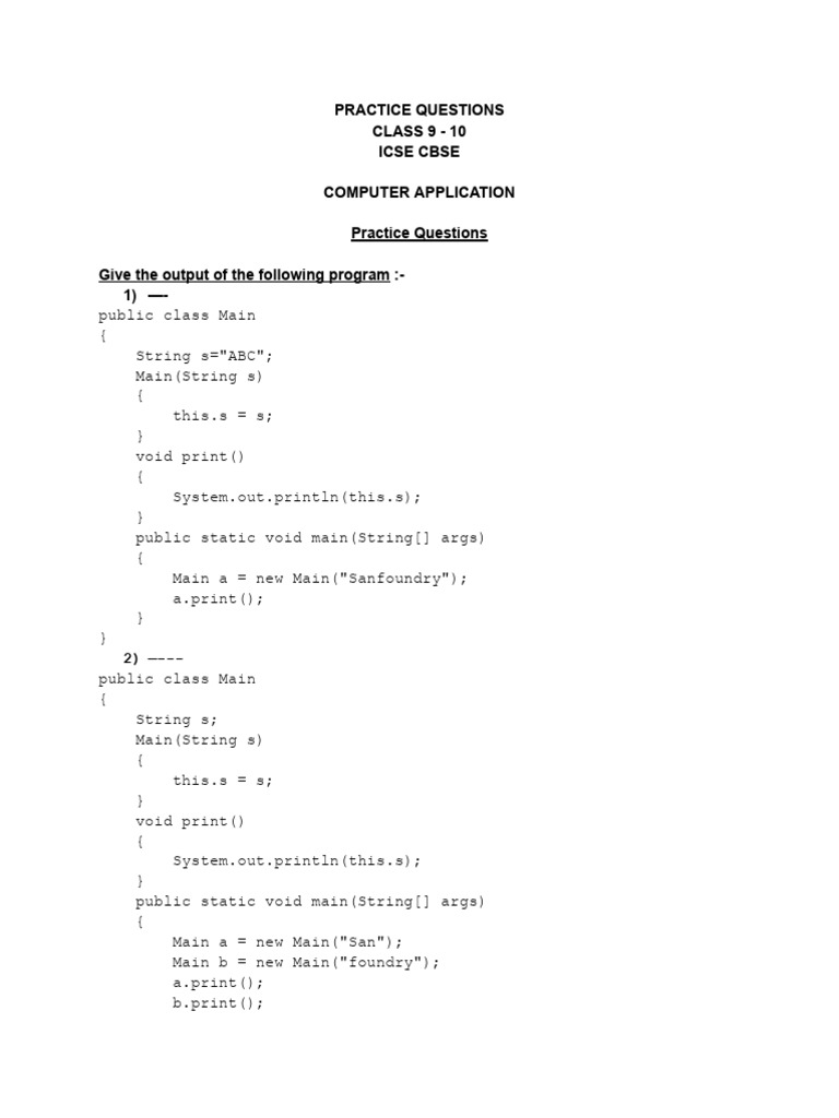 Practice Questions 2024-25 Release MCQ, Fine Questions Deailes, Subjective, Computer Science ...
