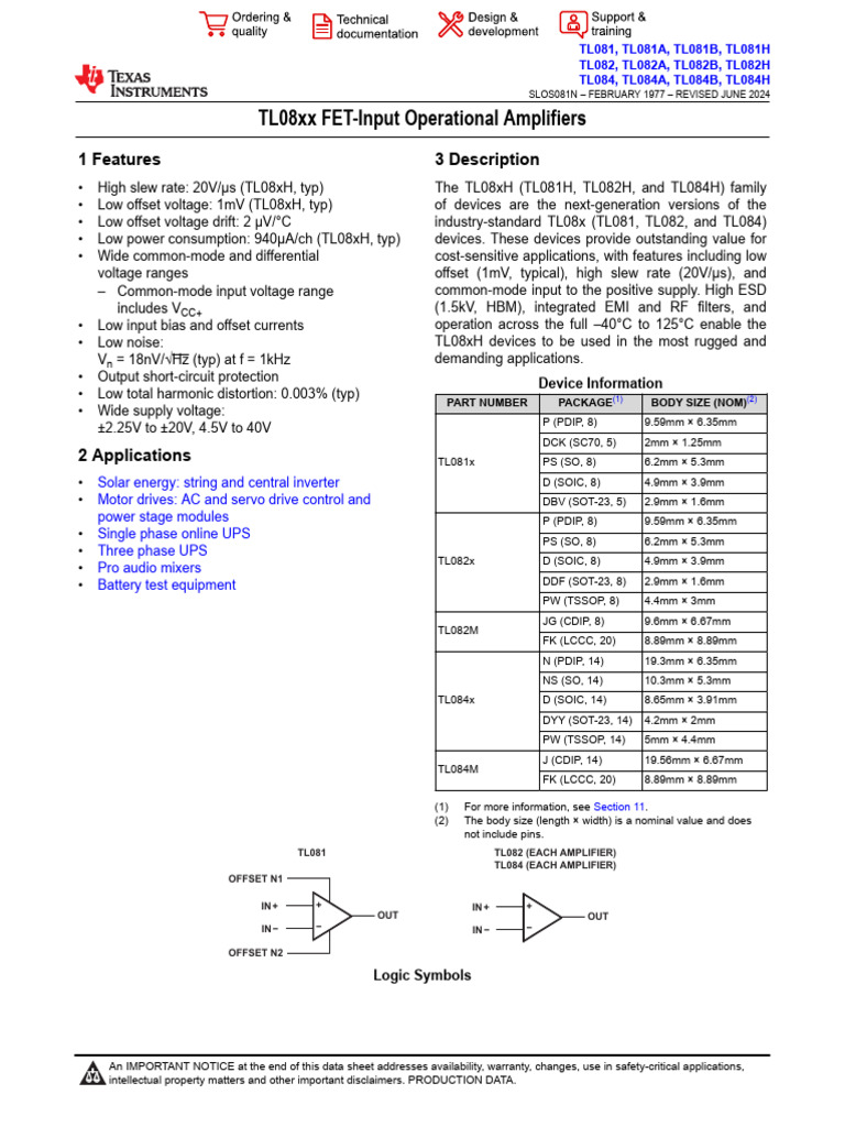 tl084 (1) | PDF | Electrostatic Discharge | Electricity