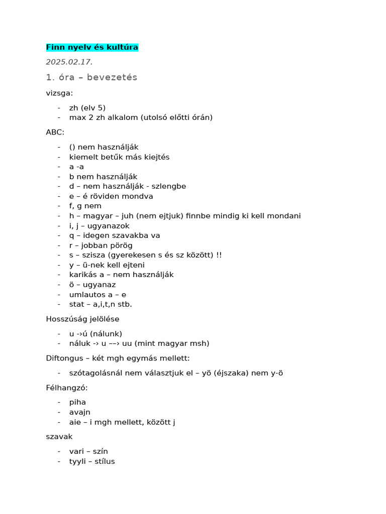 Finn Nyelv És Kultúra | PDF