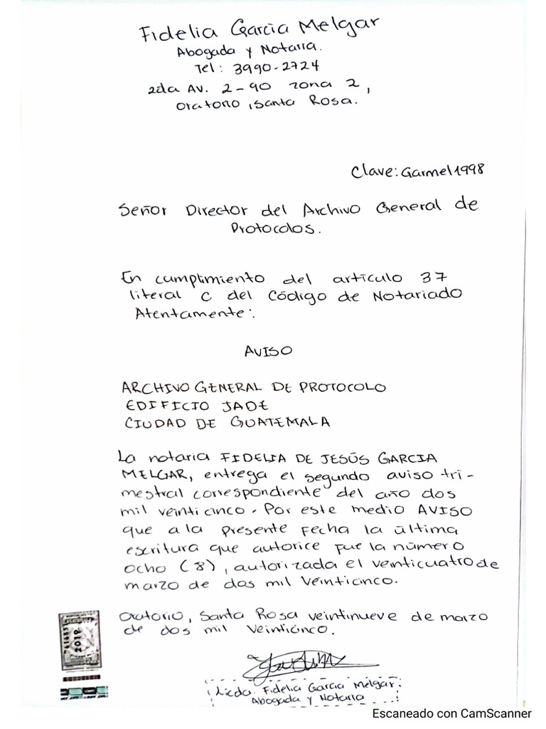 Segundo Aviso Fidelia Garcia | PDF