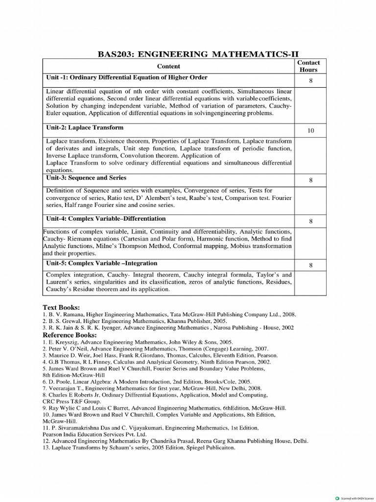 Syllabus - BAS 203 Wef 2022-23 | PDF