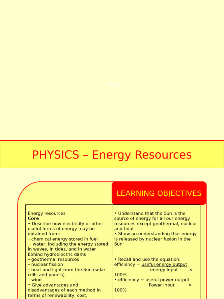 Energy resources | PDF | Energy Development | Electricity Generation