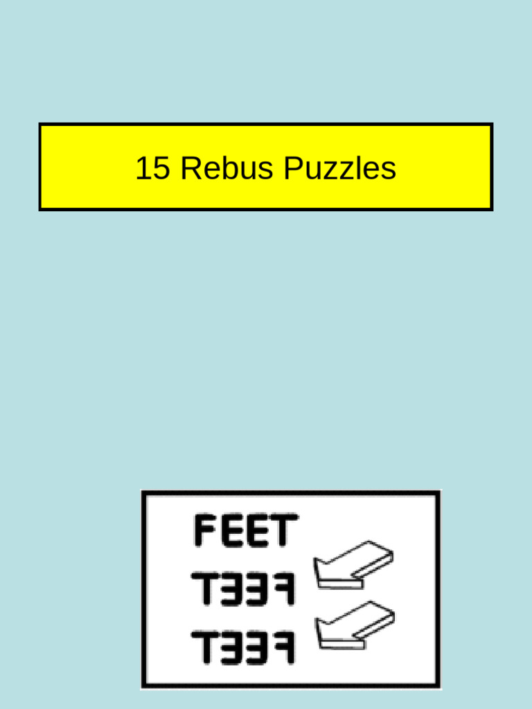 Rebus Puzzles PPT 3 | PDF